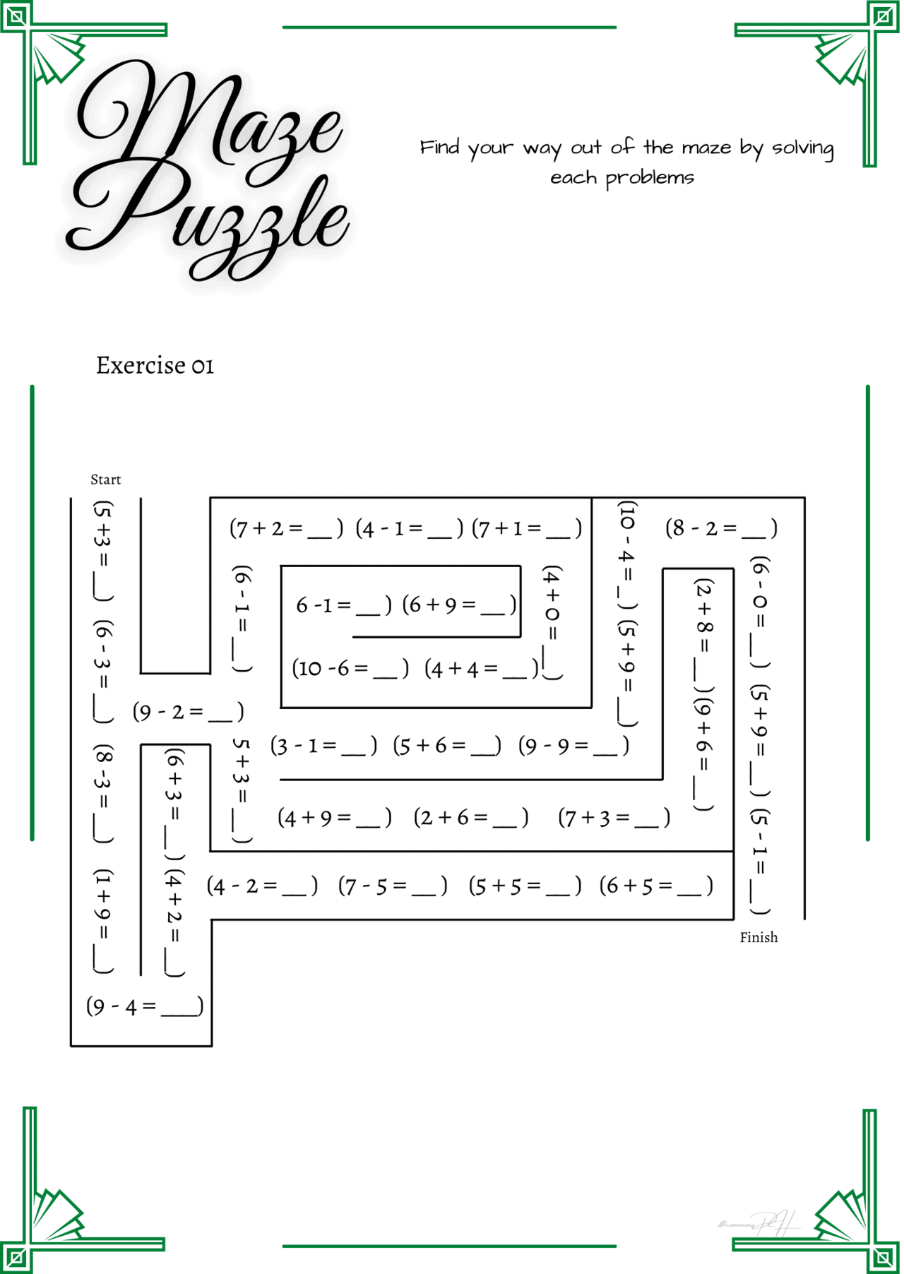 Grade 1 Maze puzzle | Addition and Subtraction