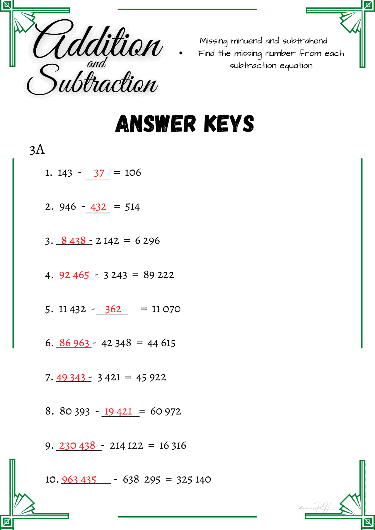 Grade 6 Worksheets | Addition and Subtraction