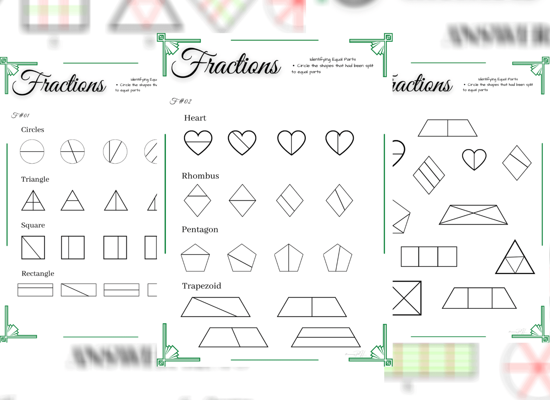 Free Fraction Activity | Identifying Equal Parts & Dividing Shapes