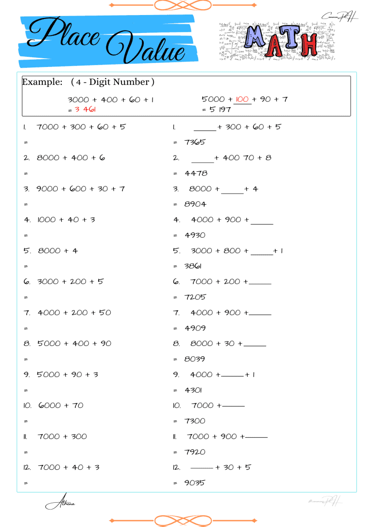 Grade 3 Math Activity | 4 and 5 -Digit Place Value