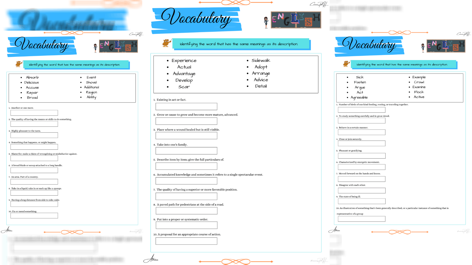 Grade 3 English Activity | Vocabulary