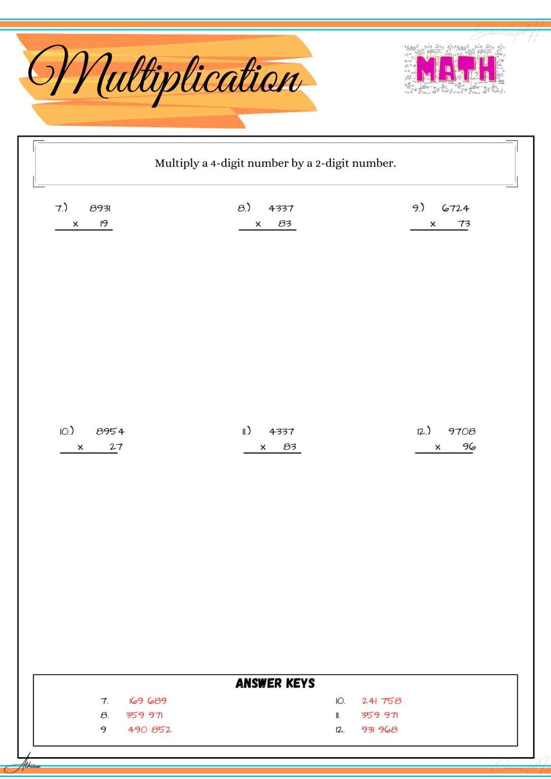 Grade 6 Math | Multiplication