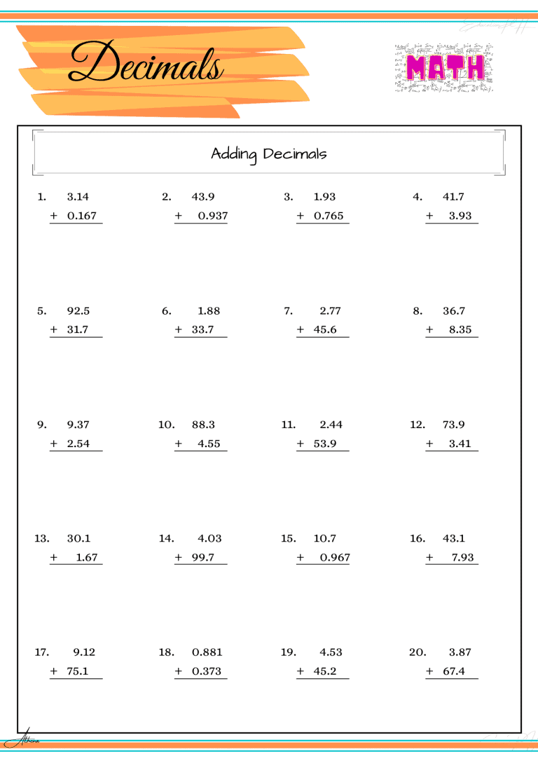 Grade 4 Math | Decimals IV (Addition)
