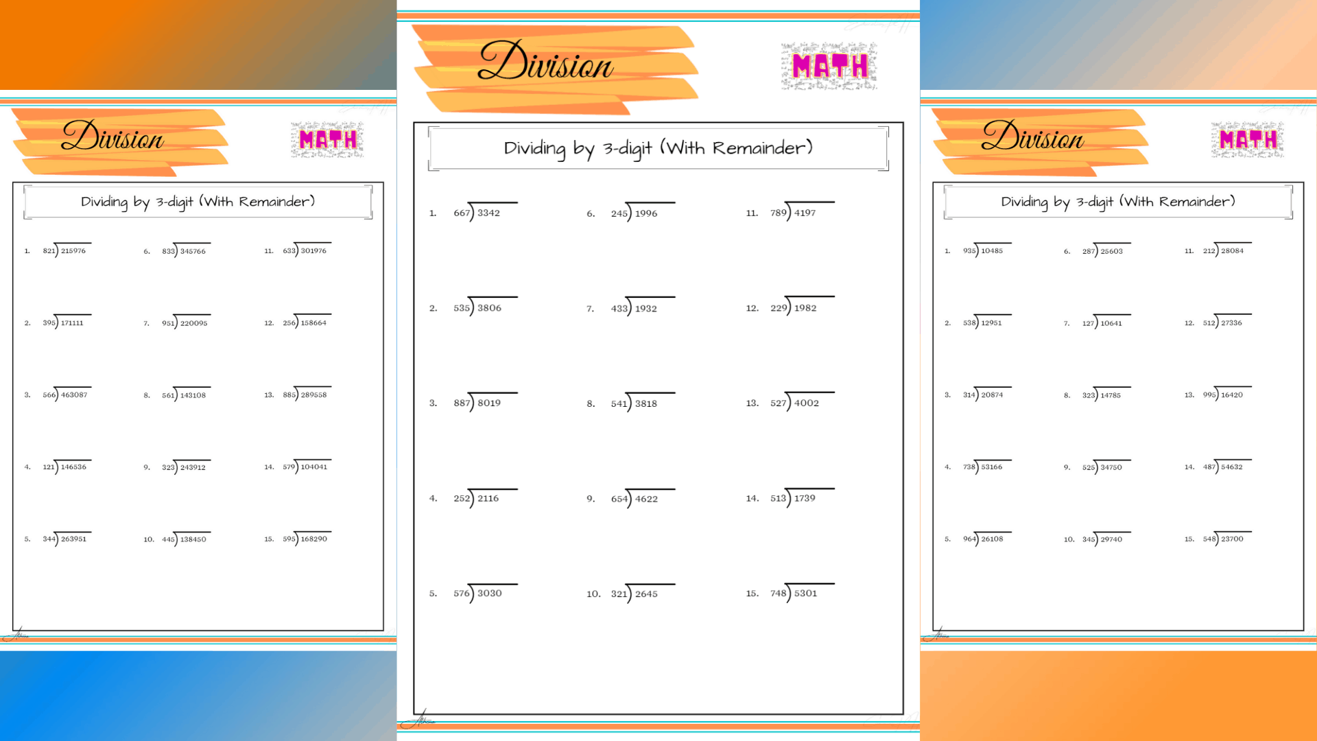 Grade 6 Math | Division IV (3-digit divisor with remainder)